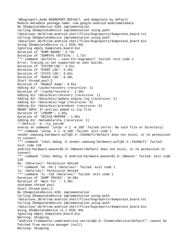 dumpstate | PDF | Zip (File Format) | Utility Software