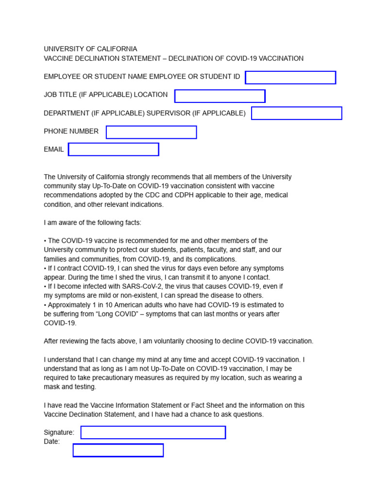 Annual COVID-19 Declination | PDF
