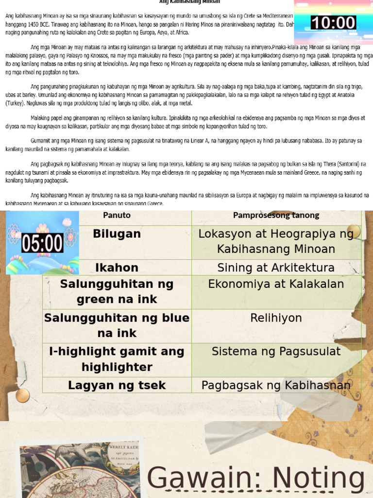 Minoan at Mycenae Apan 8 Lesson 2 | PDF