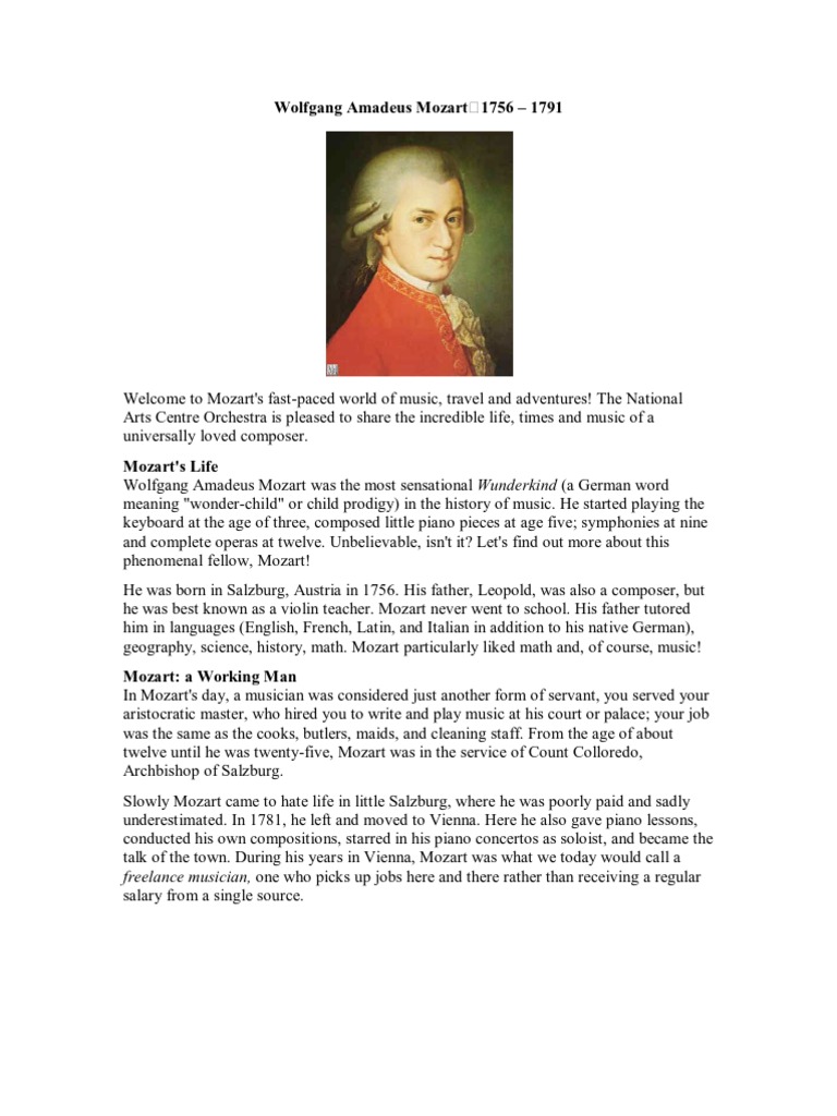 Mozart Composer Study | PDF | Art | Poetry