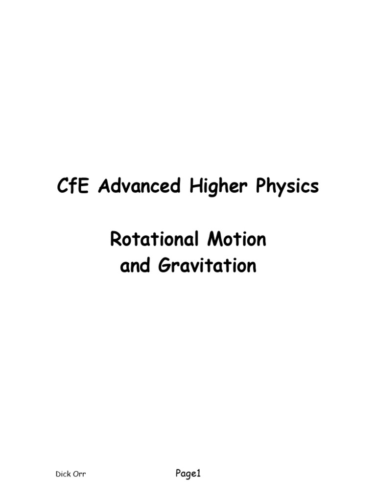 CfE AH Rotational Motion and Gravitation | PDF | Torque | Rotation ...