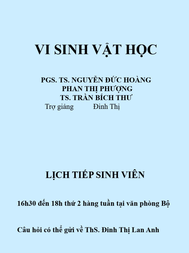 CDIO Slide Gioi Thieu - Vi Sinh | PDF