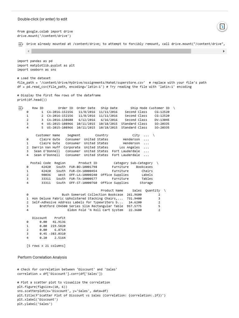 Superstore - Colab | PDF | Statistical Analysis | Teaching Mathematics Superstore - Colab | PDF | Statistical Analysis | Teaching Mathematics
