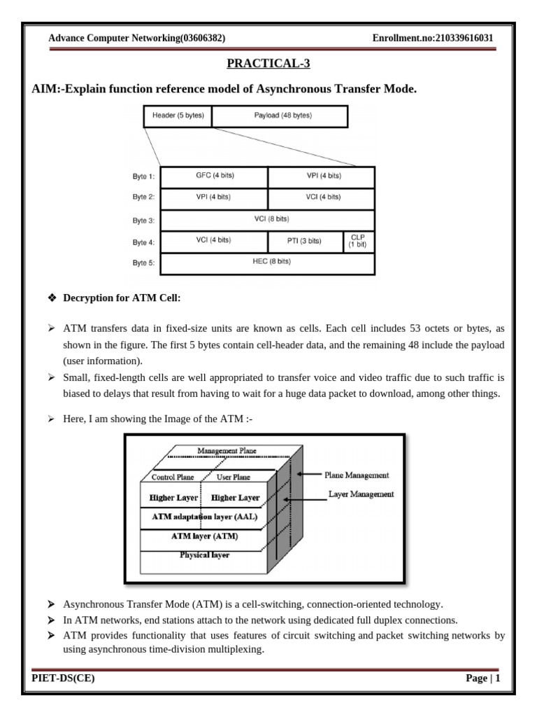 Practical 3 | PDF | Asynchronous Transfer Mode | Computer Network