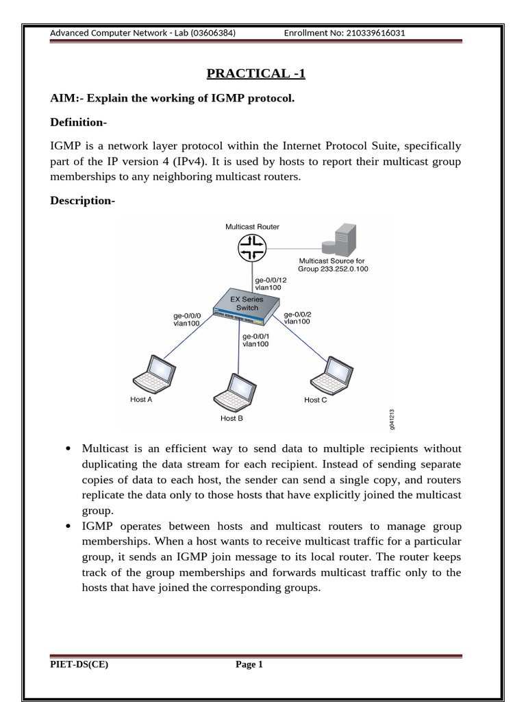 Practical 1 | PDF | Multicast | Wide Area Network