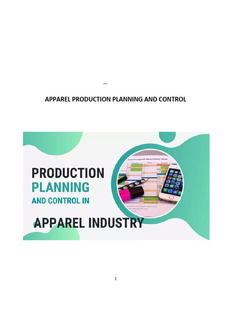 Book - Apparel Production Planning and Control | PDF | Production ...