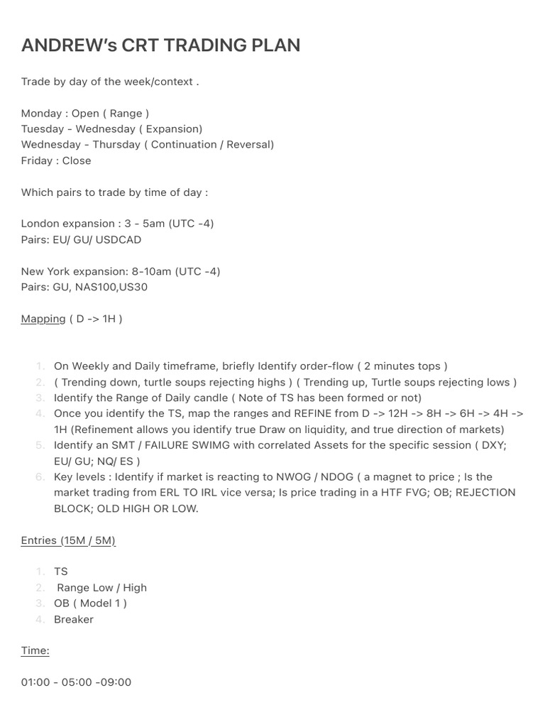CRT Trading Strategy Overview | PDF | Private Sector