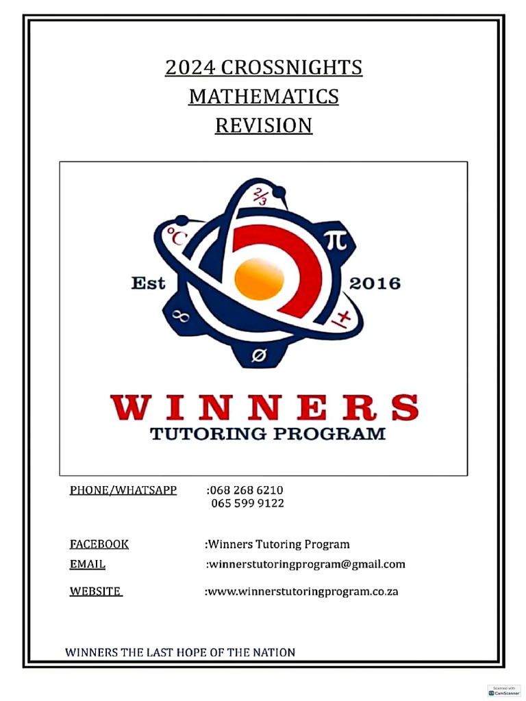 WTP Maths p1 Final Revision | PDF