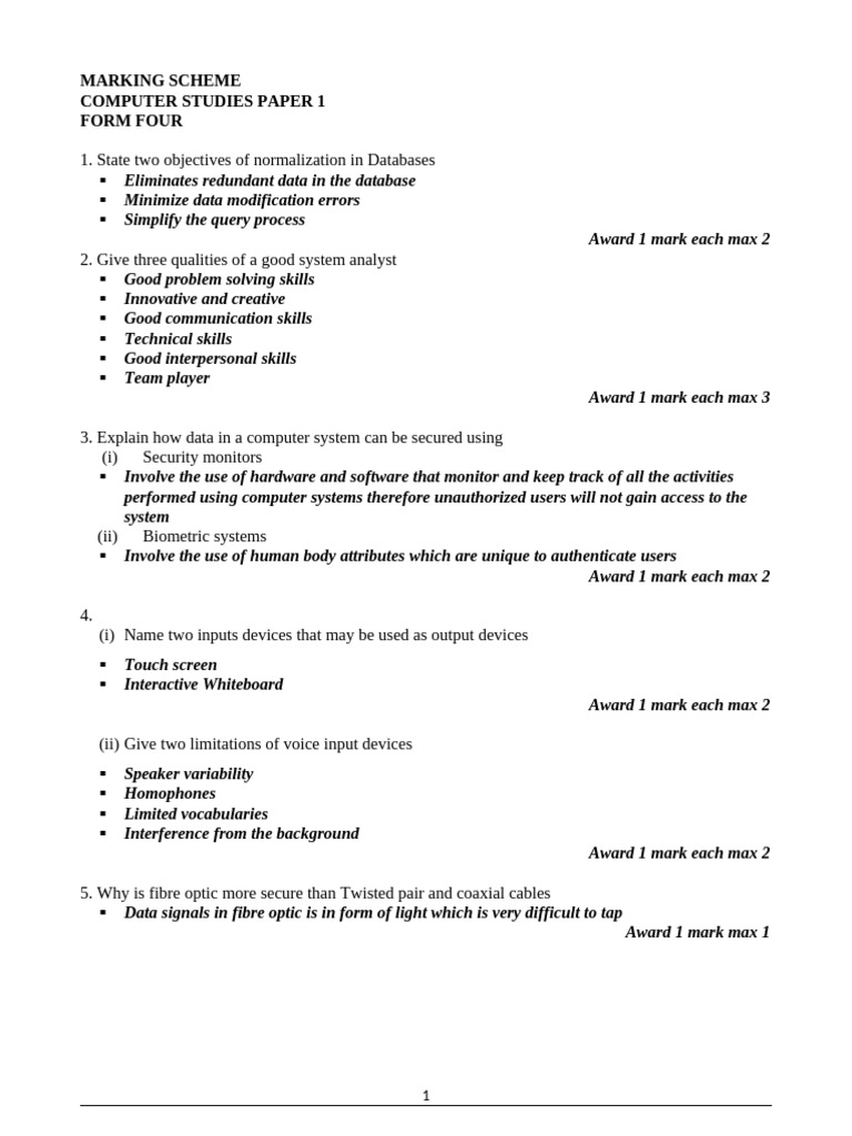 Form Four Computer Studies Guide | PDF | Computer Network | Computer ...