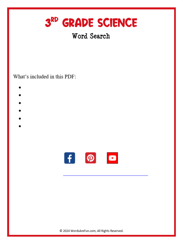 3rd Grade Science Word Search | PDF | Foods | Word Search