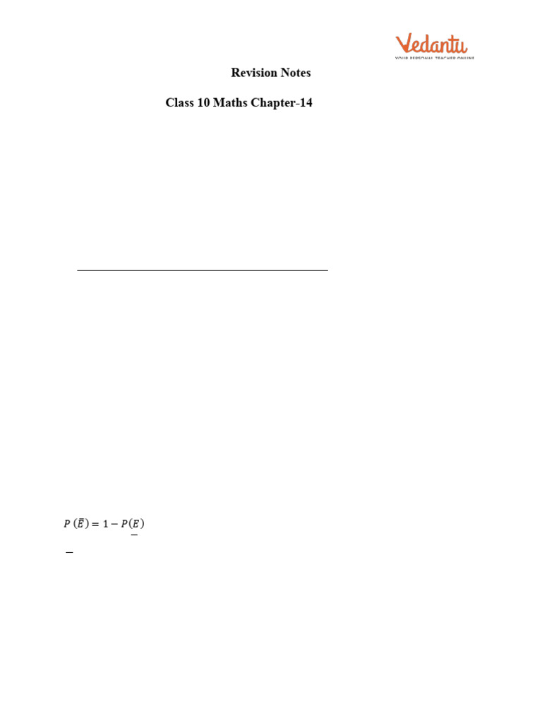 Probability Class 10 Notes CBSE Maths Chapter 14 (PDF) | PDF | Teaching ...