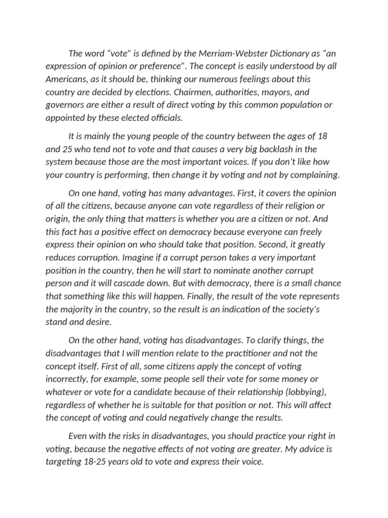 The Importance of Voting | PDF