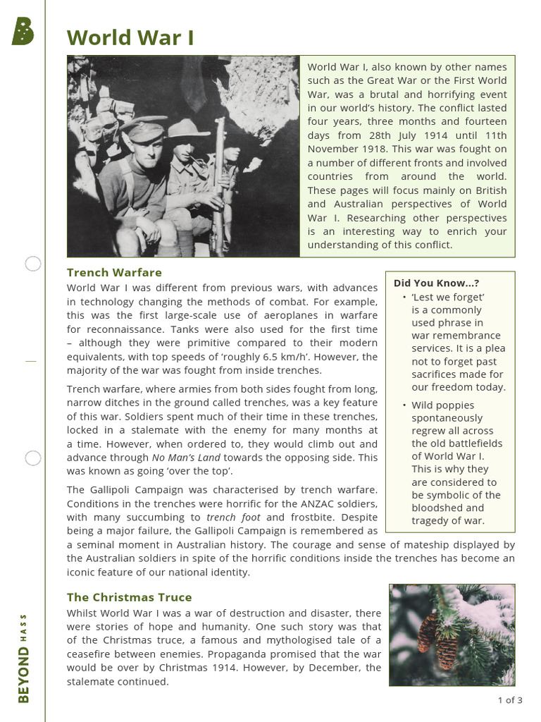 World War I: Trench Warfare | PDF | Trench Warfare | World War I