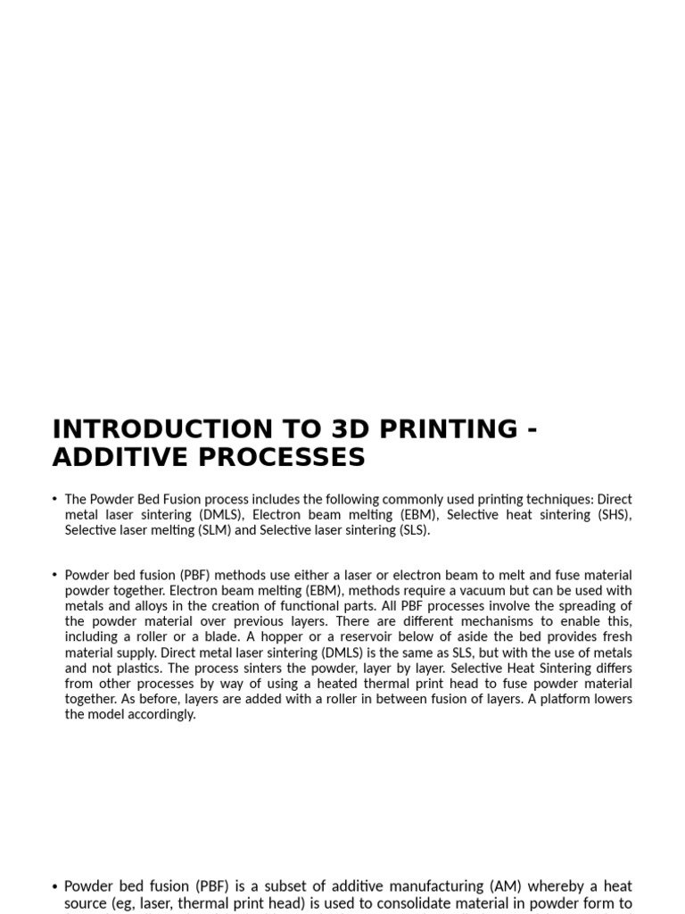 Powder Bed Fusion | PDF | 3 D Printing | Materials