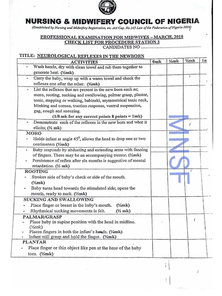 MNSF OSCE Compendium 1 | PDF