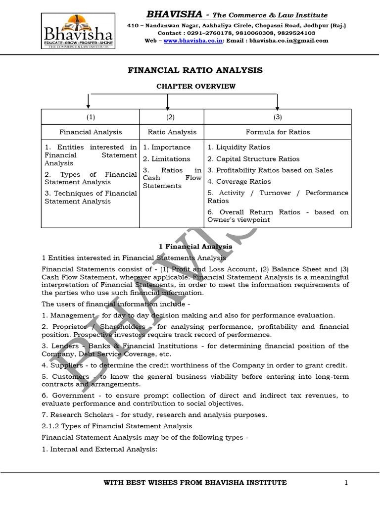 Financial Ratio Analysis PDF Free Cash Flow Equity Finance 