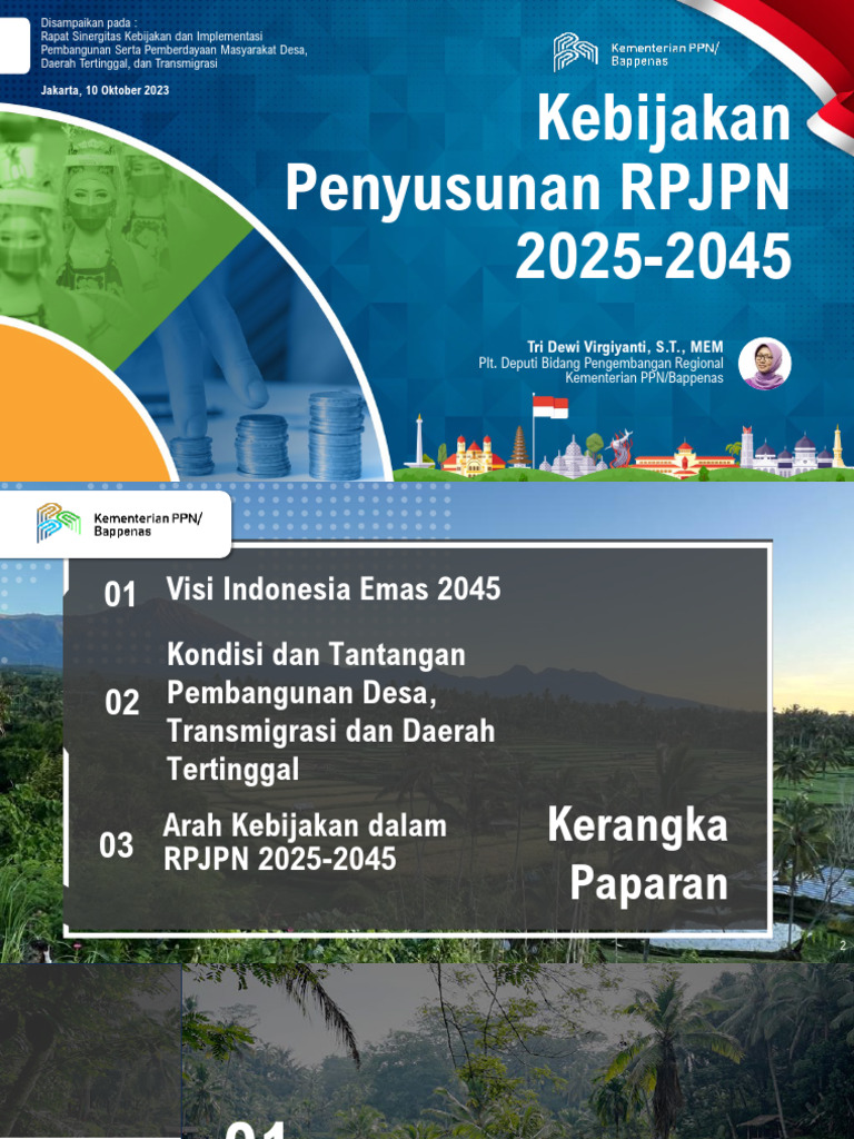 Paparan Bappenas - Kebijakan Penyusunan RPJPN 2025-2045 | PDF