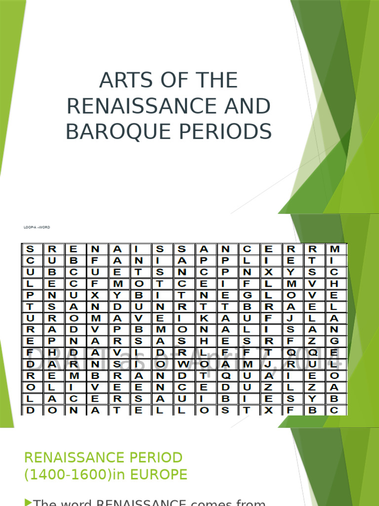 Renaissance and Baroque Art Overview | PDF | Renaissance | Baroque