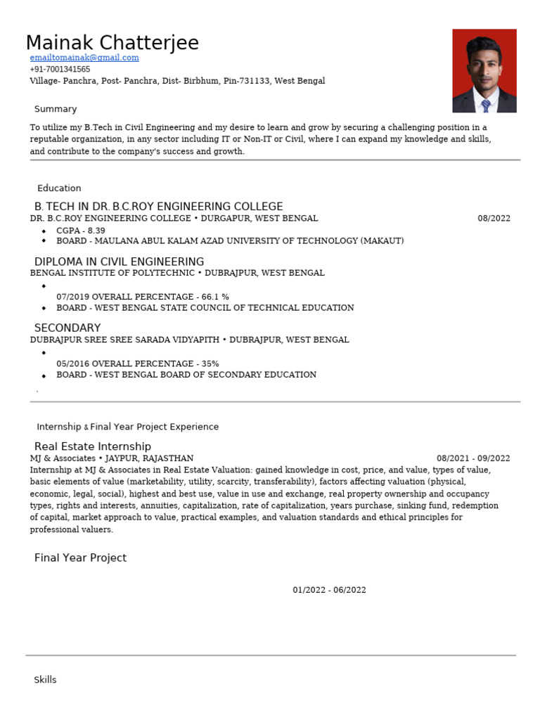 Mainak Chatterjee CV DOC 2 | PDF