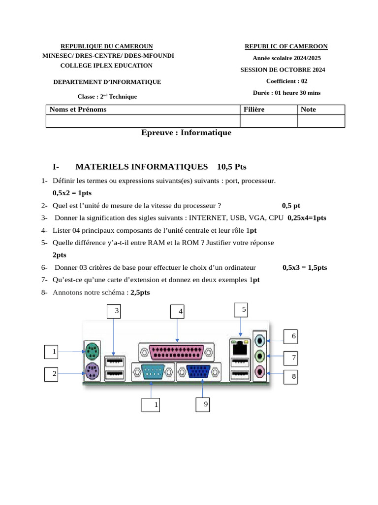 Épreuve d'Informatique Terminale A4 | PDF | Logiciel | Informatique