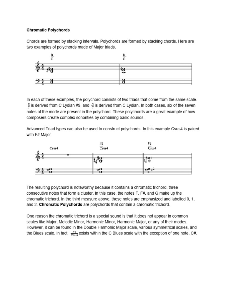 Chromatic Polychords | PDF | Harmony | Scale (Music)