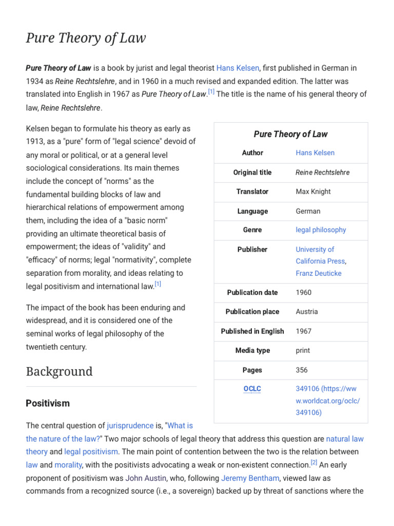 Pure Theory of Law - Wikipedia | PDF | Applied Philosophy | Justice