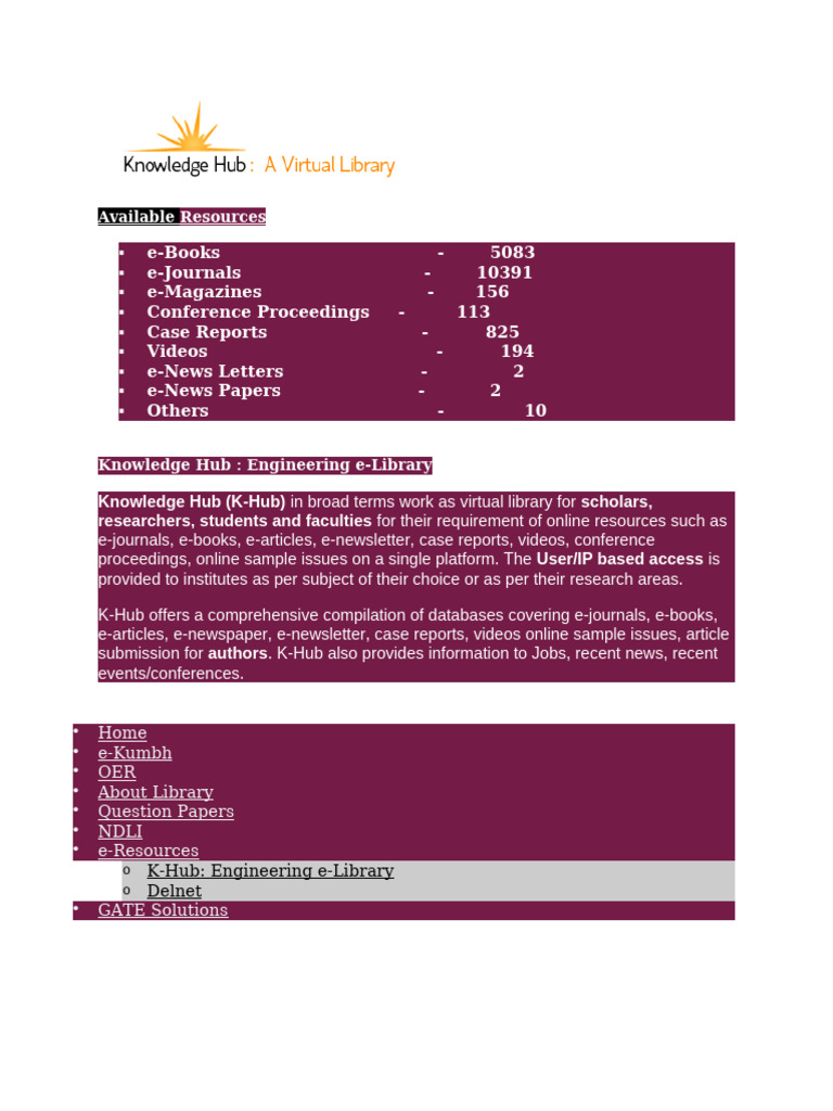 K-Hub: Comprehensive Engineering Library | PDF