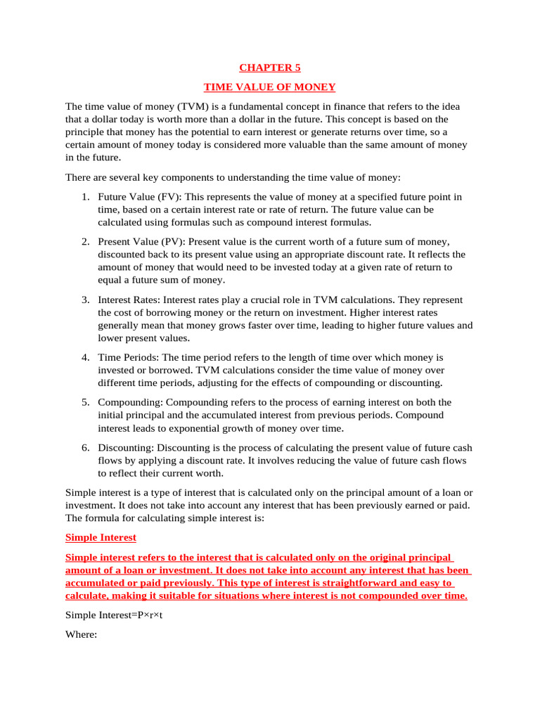 CHAPTER 5 Time Value of Money | PDF | Time Value Of Money | Interest