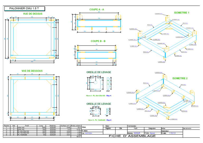 Palonnier CMU 1.5T UPN 140 | PDF