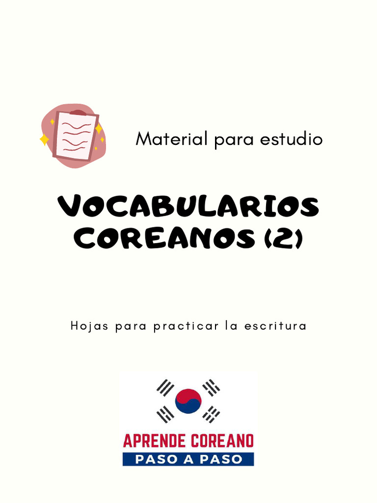 Vocabularios Coreanos, Aprende Coreano Paso A Paso | PDF