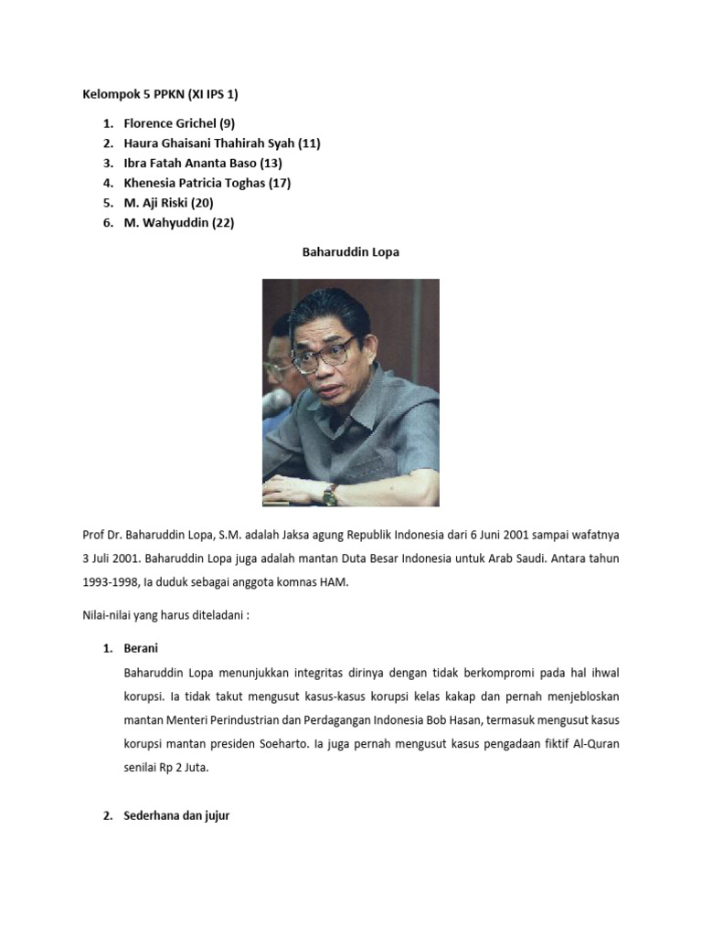 Baharuddin Lopa Kelompok 5 | PDF