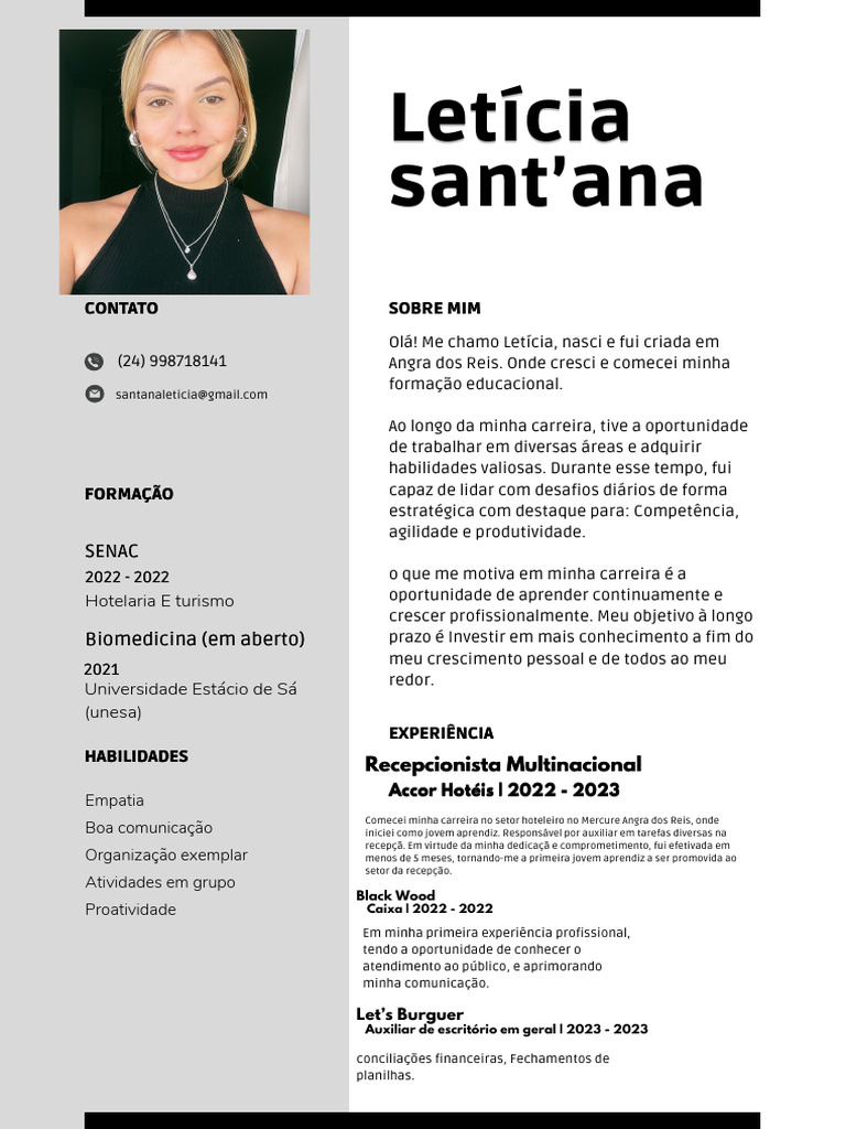 Currículo - Letícia PDF | PDF