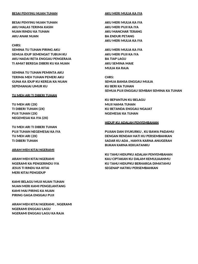 Besai Penyinu Nuan Tuhan Lgu Rhani Ibn | PDF