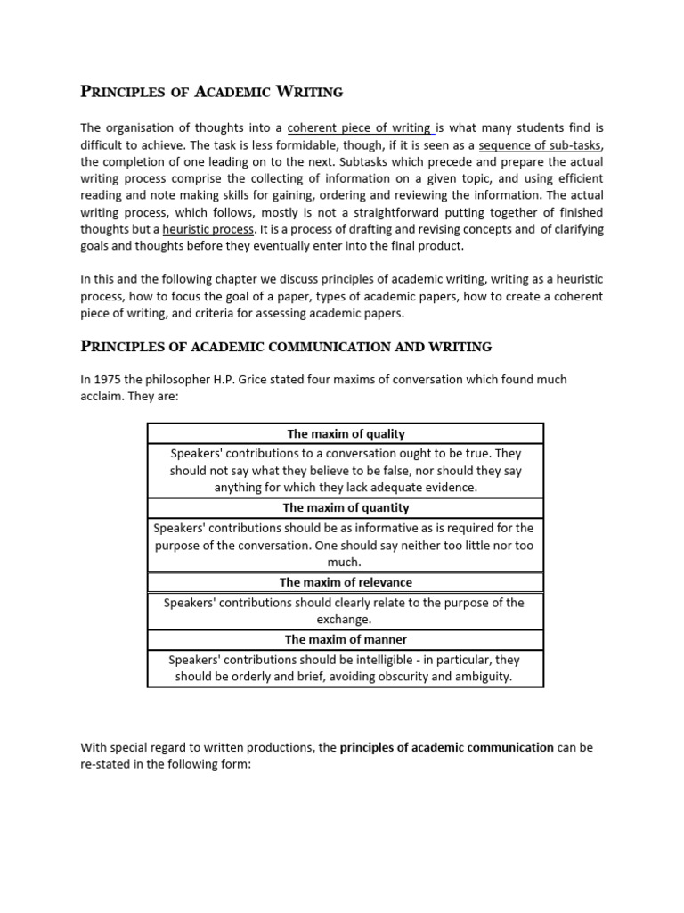 Principles of Academic Writing | PDF | Knowledge | Cognition