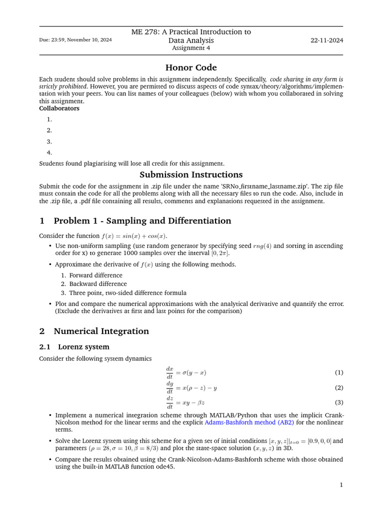 ME278 Practical Data Science Assignment 4 2024 | PDF | Discrete Fourier Transform | Fast Fourier ...