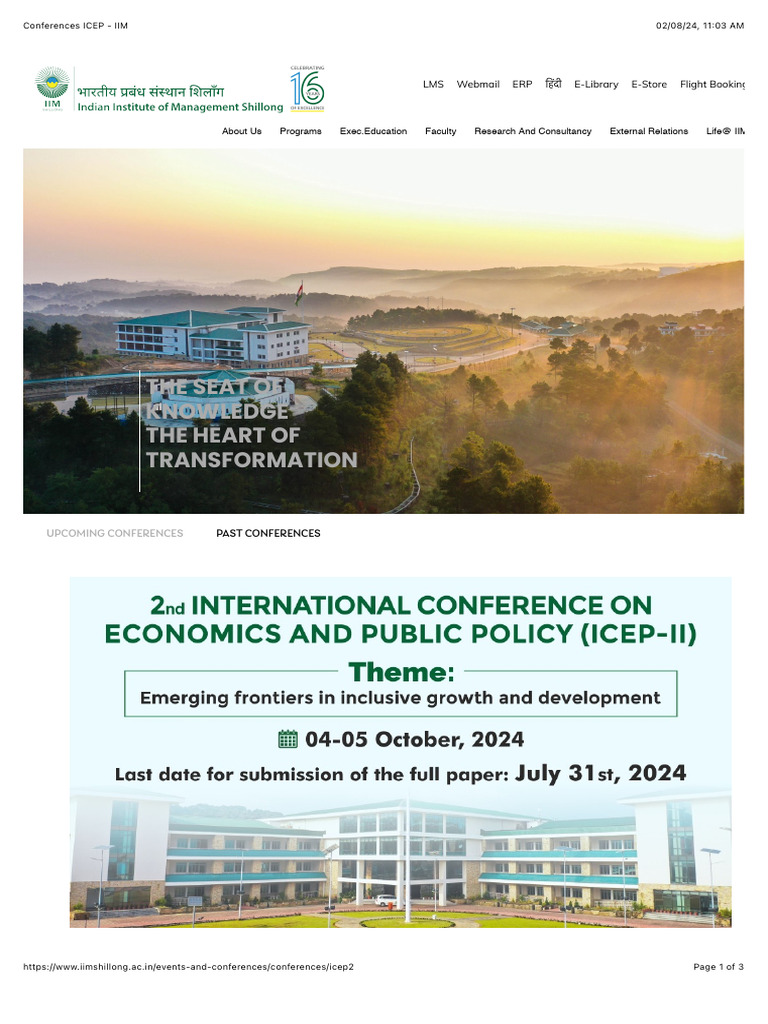Conferences ICEP - IIM Shillong | PDF