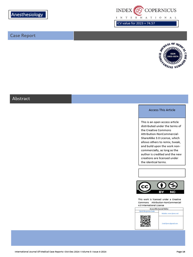 Thoracic Segmental Spinal Anesthesia Case Report | PDF | Anesthesia ...