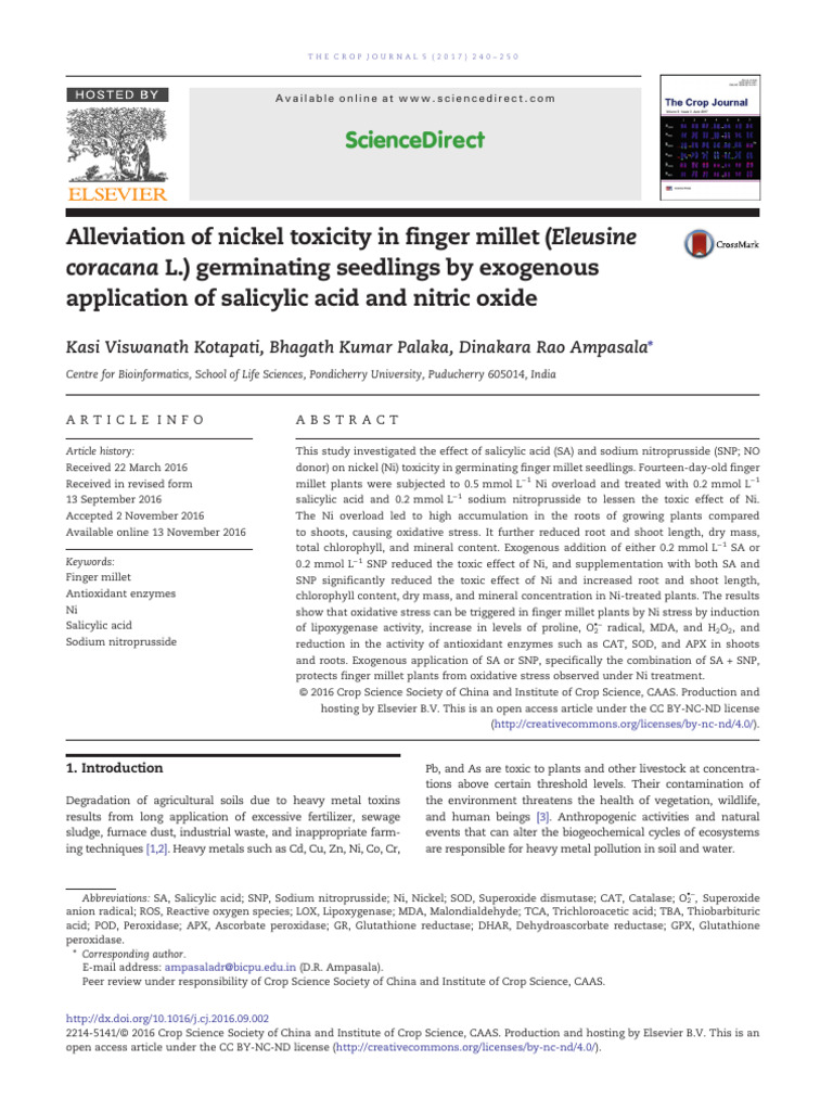Alleviation of Nickel Toxicity in Finger Millet Eleusine Coraca - 2017 ...