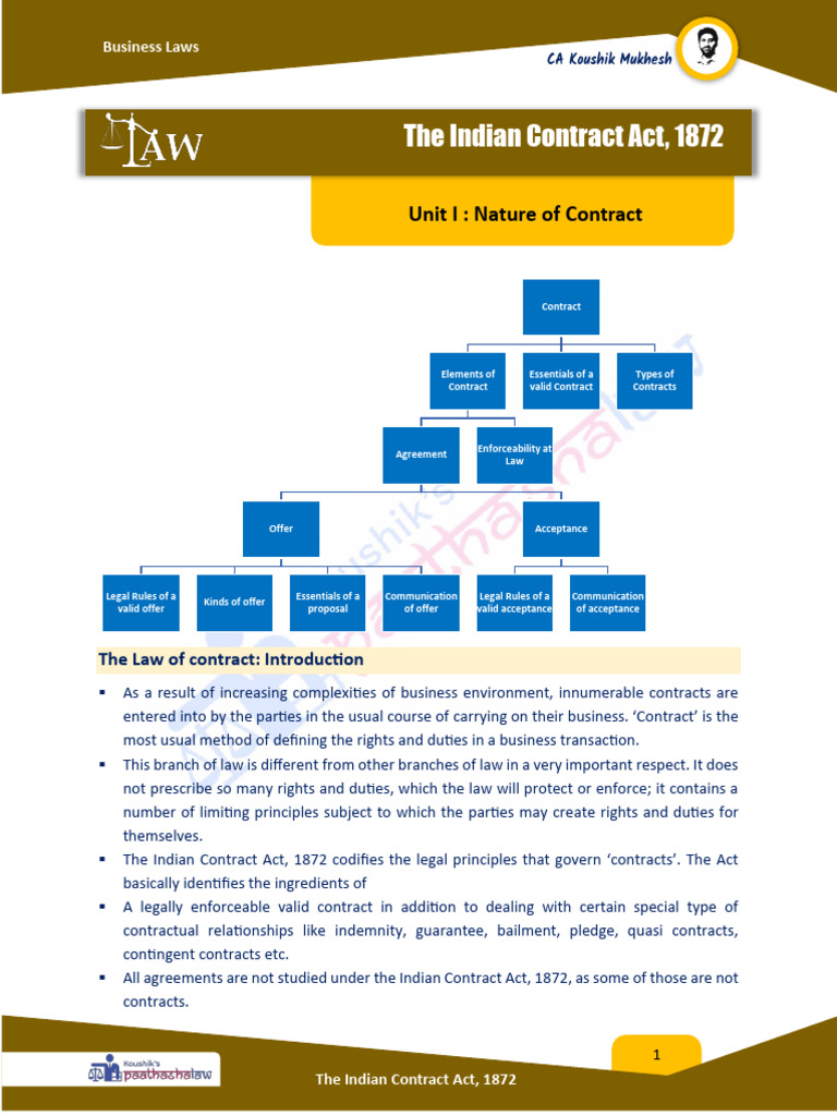 Indian Contract Act | PDF | Offer And Acceptance | Consideration