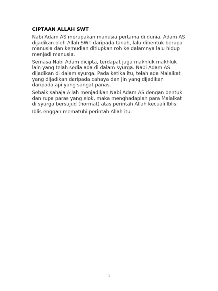 Ciptaan Allah | PDF