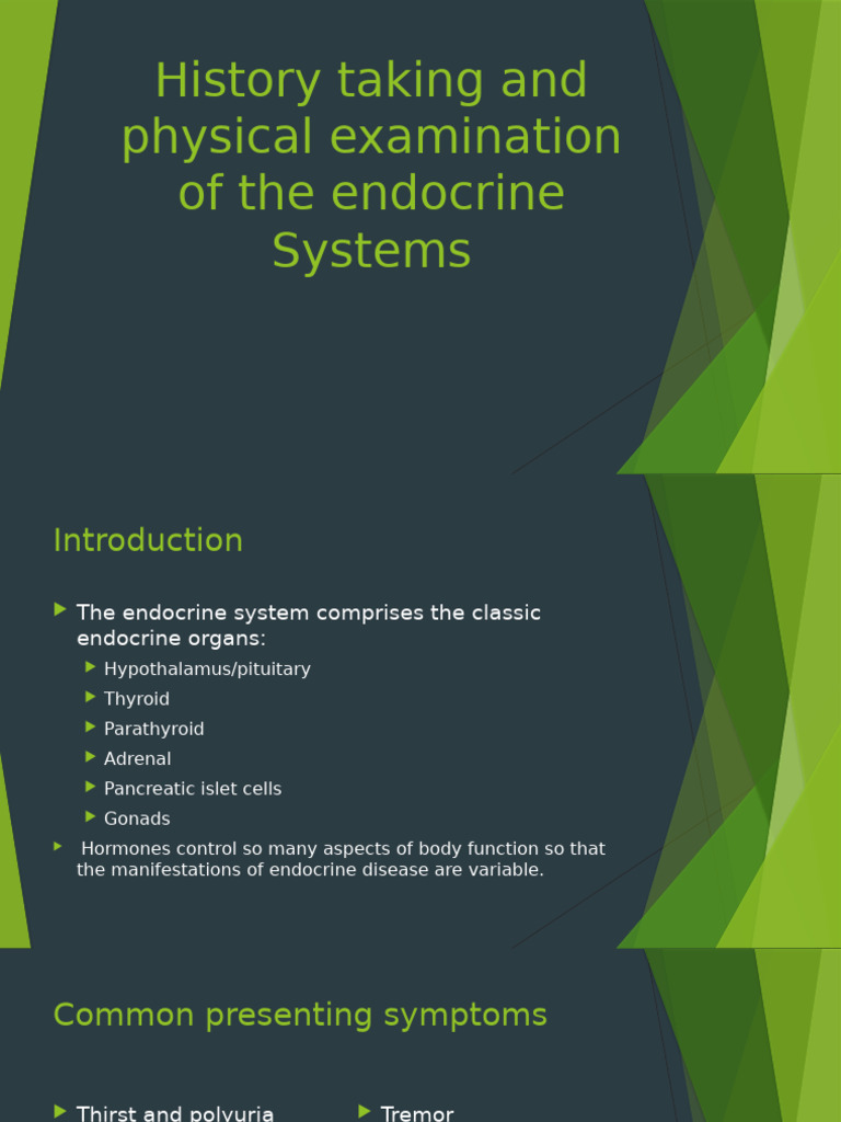 History Taking and Physical Examination of The Endocrine | PDF ...