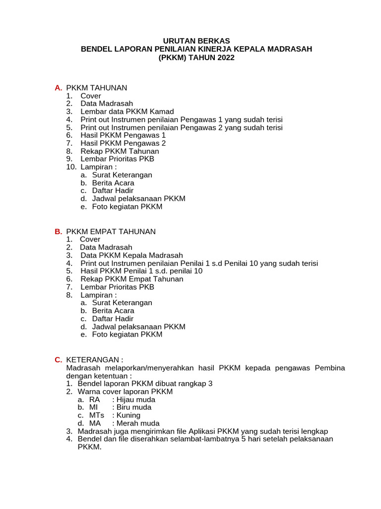 (Rev) URUTAN BERKAS LAP. PKKM | PDF