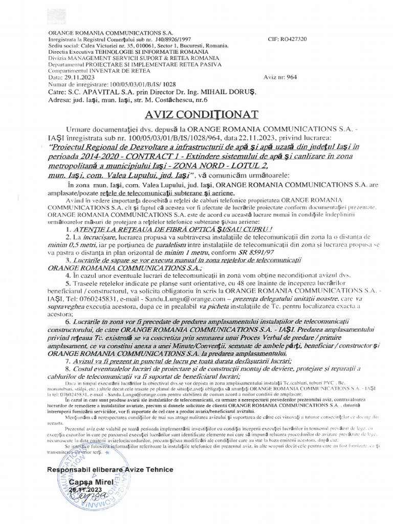 Aviz Telekom CL 1 | PDF