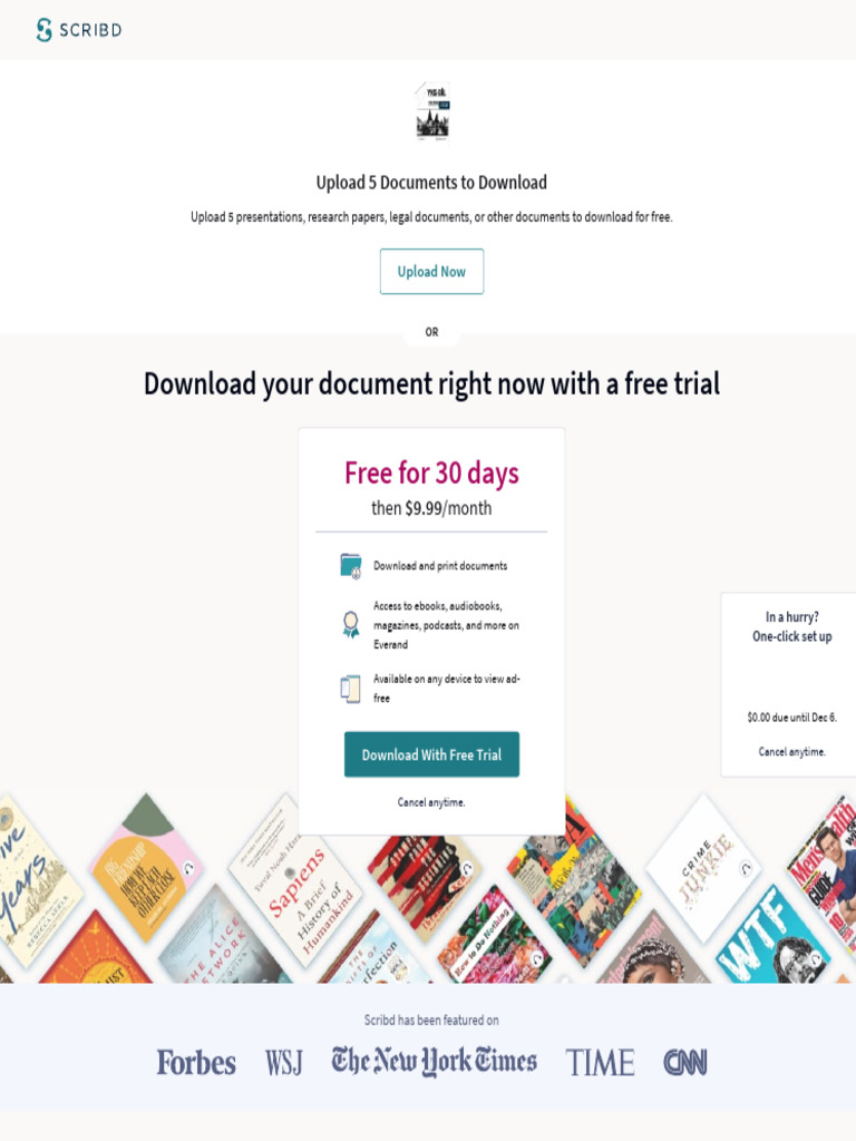 Upload 5 Docs for Free Scribd Access | PDF