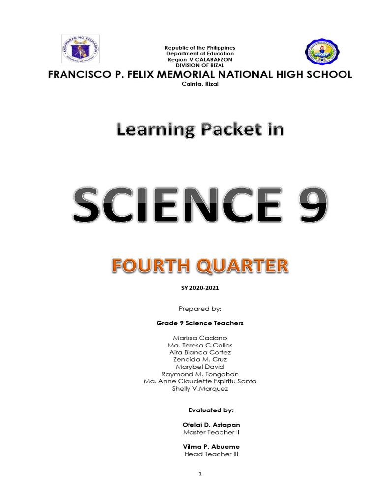 G9 Science Leap 4th-Quarter | PDF | Momentum | Collision