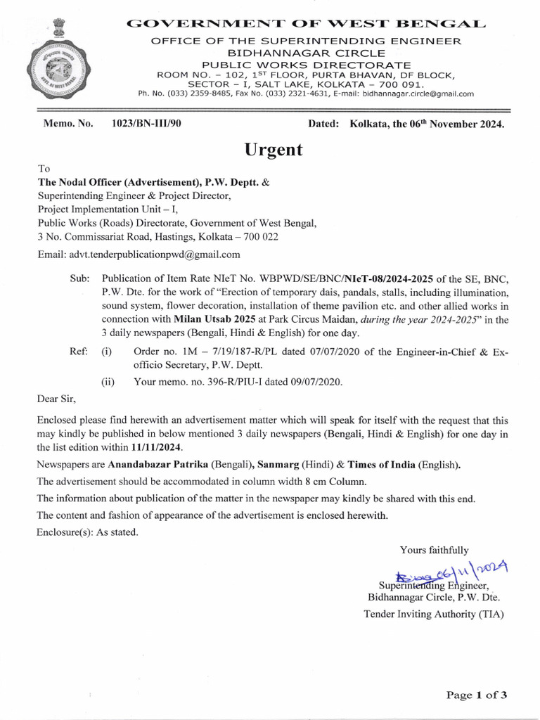 Brief Referral Advertisement For NIeT-08 of 2024-2025 | PDF