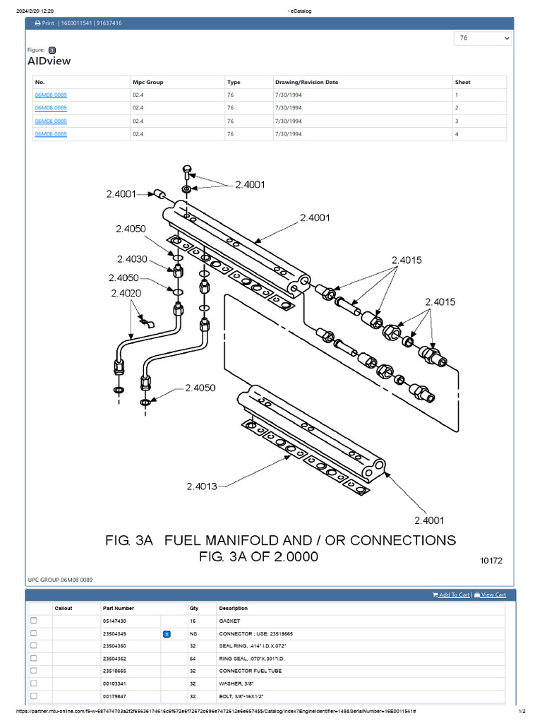 Fuel Manifold Components Catalog | PDF