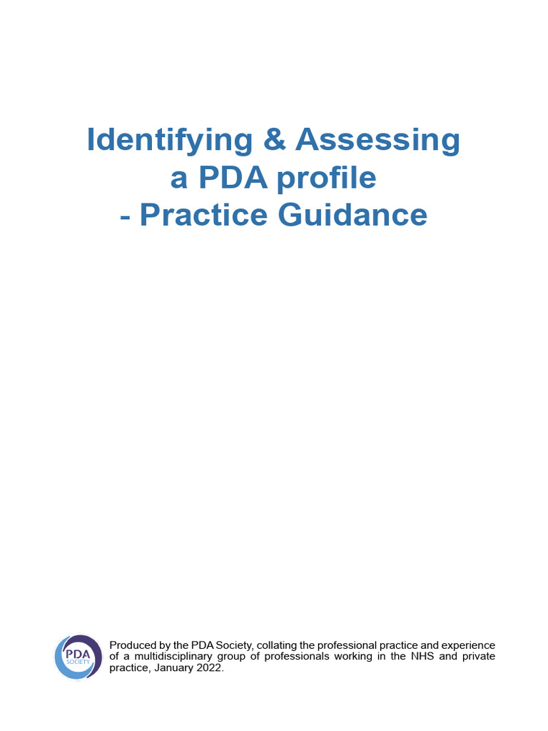 Identifying Assessing A PDA Profile Practice Guidance v1.1 | PDF ...