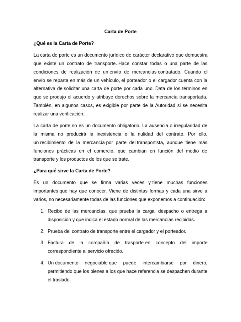 Carta De Porte Pdf Transporte 3617