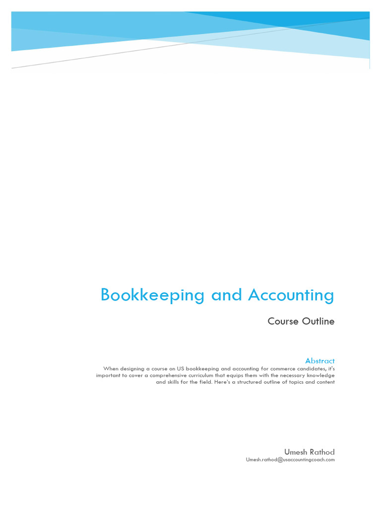 US Bookkeeping & Accounting - Syllabus-2 | PDF | Bookkeeping | Accounting